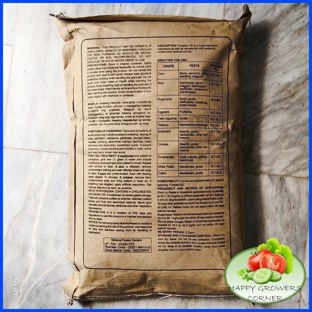 Furadan 3G Broad Spectrum Systemic Insecticide & Nematicide (1KG/ 500 ...