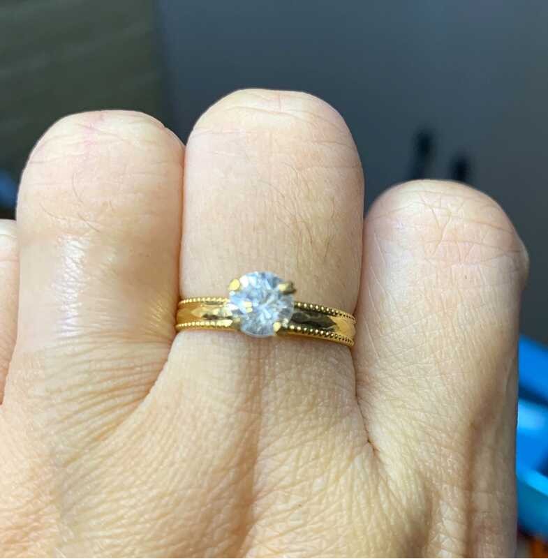 Golden 10K Engagement Ring )Russian Stone) | Shopee Philippines
