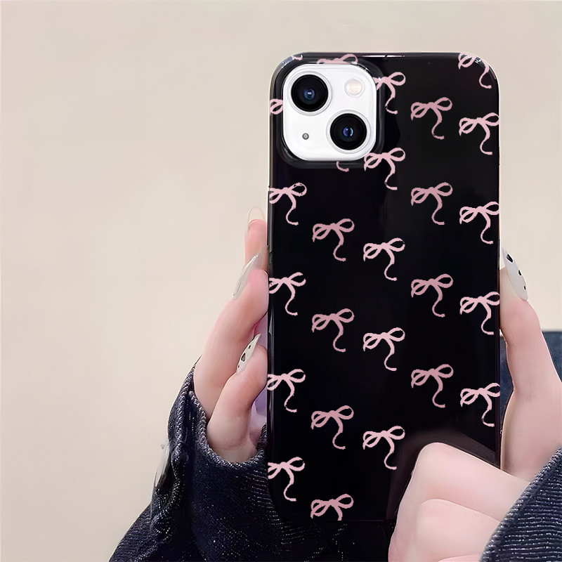 Soft Cute Rose Pink Bowknots Case Compatible for IPhone 16 15 14 12 13 ...