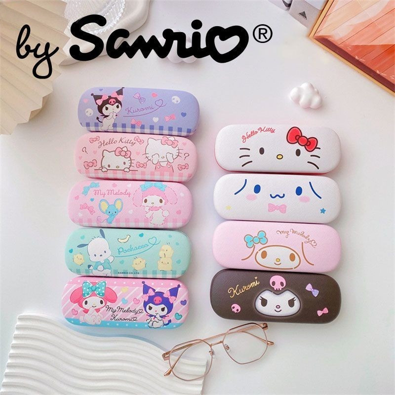 Sanrio Hello Kitty Cartoon Glasses Case PU Leather Cinnamoroll Melody ...
