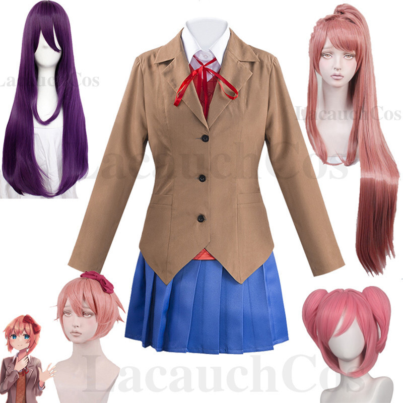 § Game Doki Literature Club Monika Sayori Yuri Natsuki Cosplay School ...