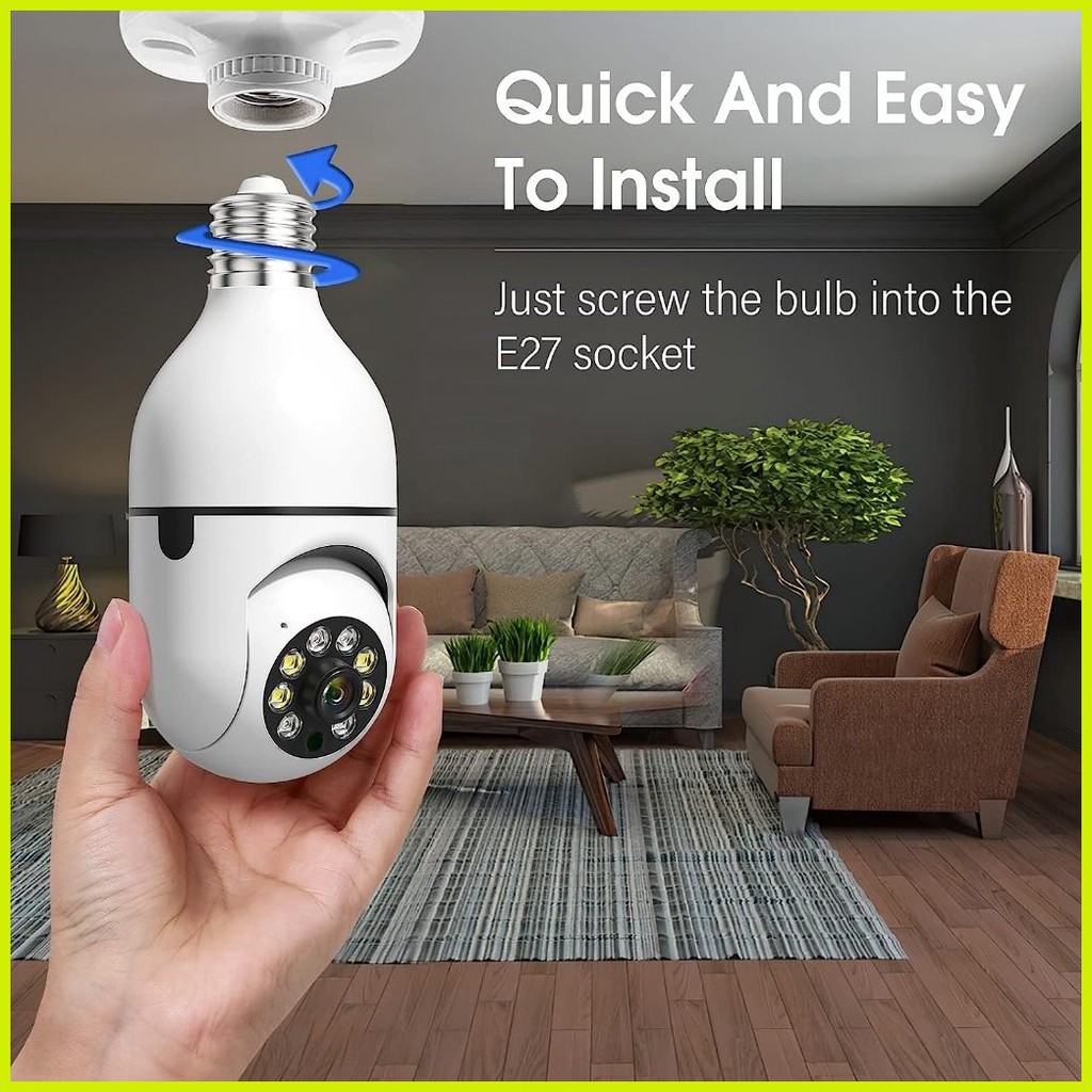 OPPO V380 PRO CCTV Bulb Camera Connect Cellphone 8MP Alarm Indoor and ...