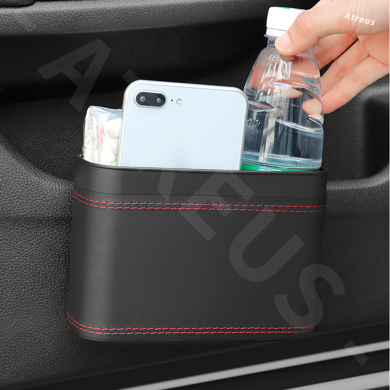 Ford Multifunction Car Trash Can Garbage Dustbin Organizer Leather ...