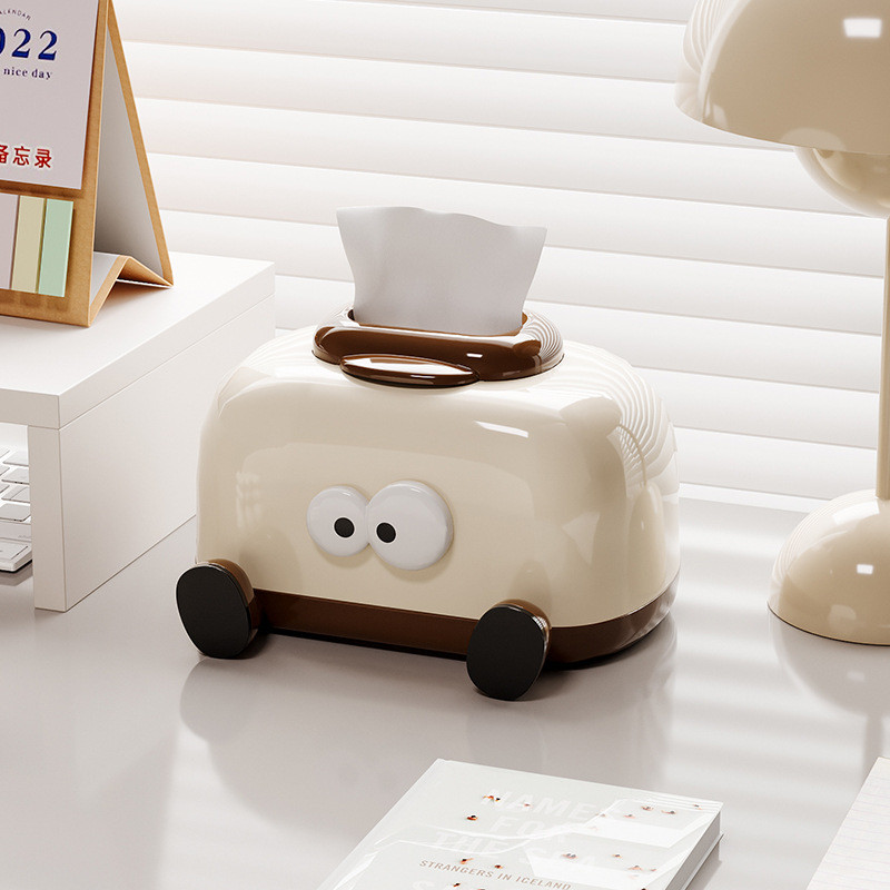 Cartoon Tissue Box Living Room Large Capacity with Spring Napkin Holder ...