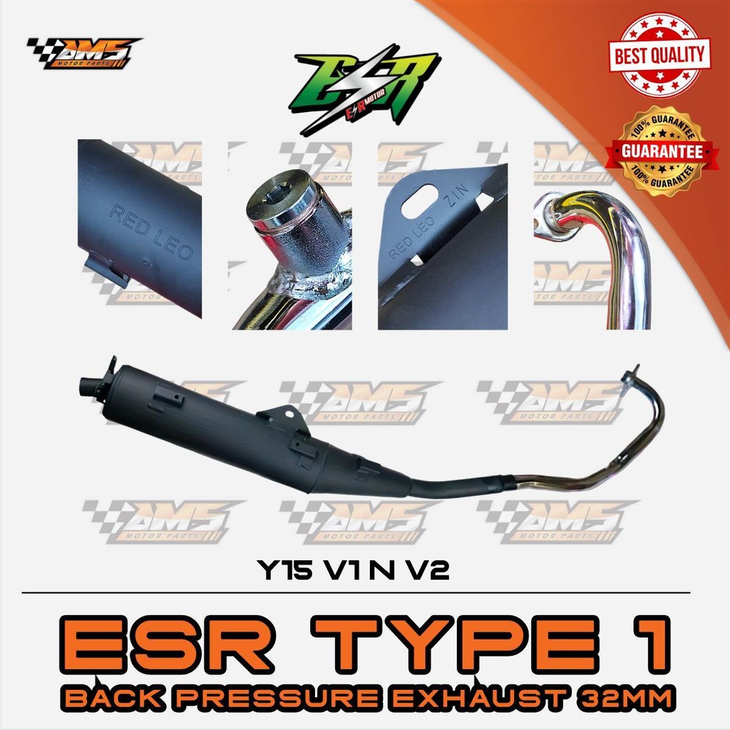 Y15 V1 AND V2 ESR TYPE 1 BACK PRESSURE EXHAUST 32MM | Shopee Philippines