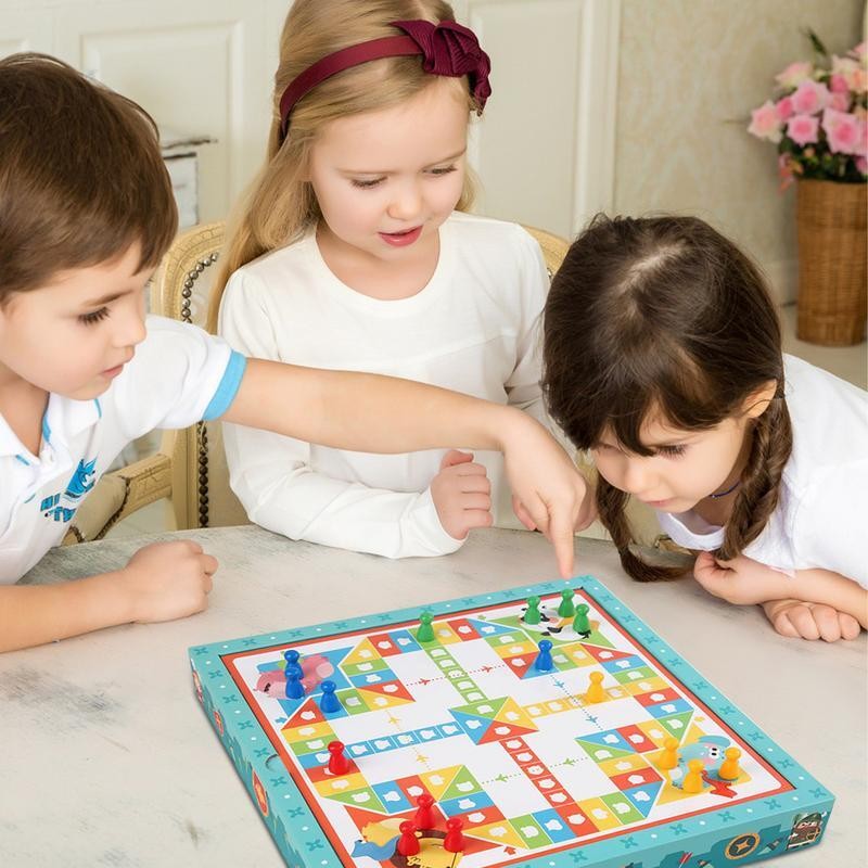 Games Kids Educational Math Learning Board Game Snakes & Ladders ...