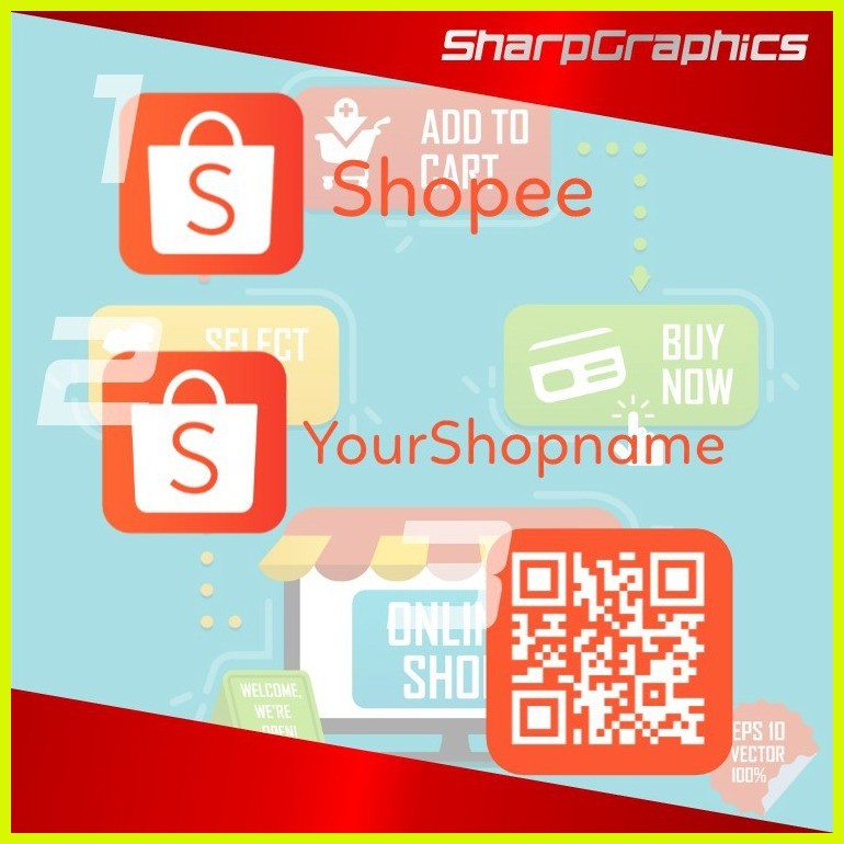 ☪ Shopee Name QR Code Logo Sticker Decal | Shopee Philippines