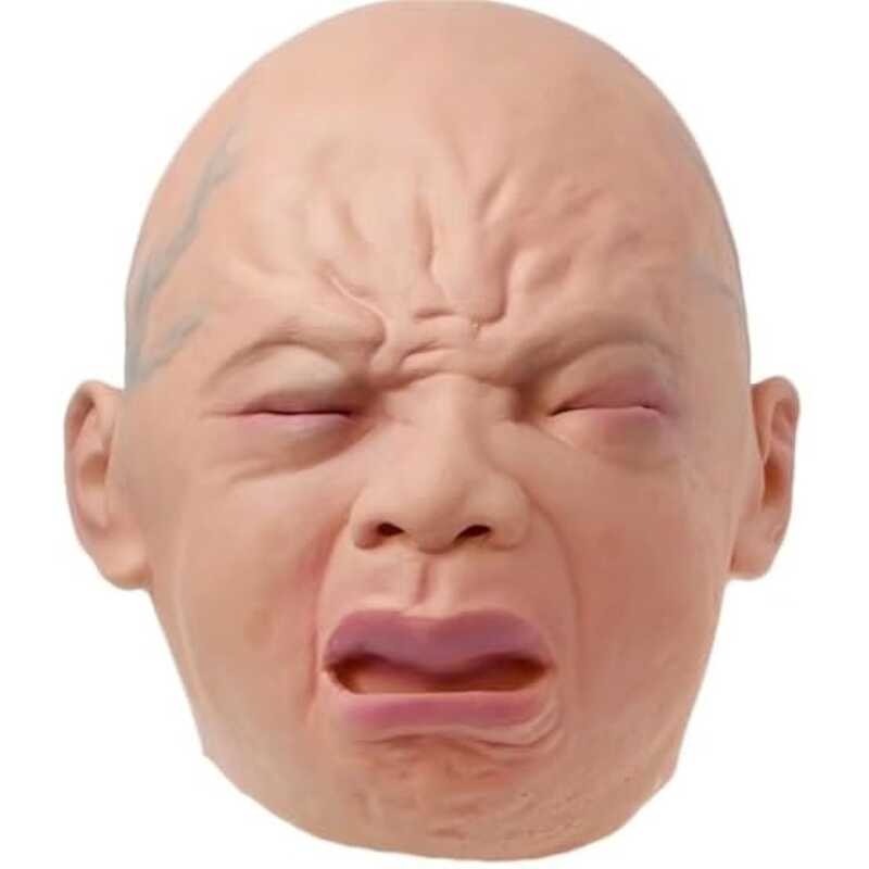 Halloween Big Crying Face Costume Party Novelty Releastic Human Full ...