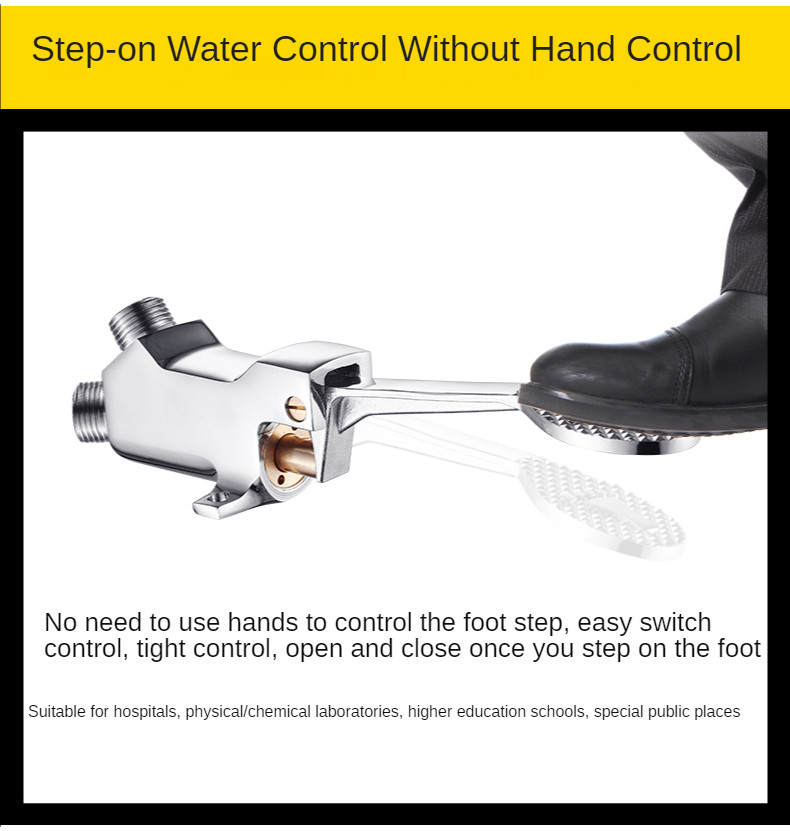 Brass Hospital Foot Faucet Switch Food Factory Basin Laboratory Single ...