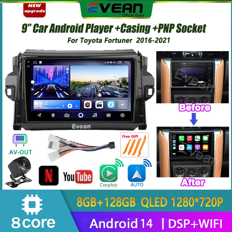 (8GB+128GB ) Evean 9"inch Car Stereo Android Player For Toyota Fortuner ...