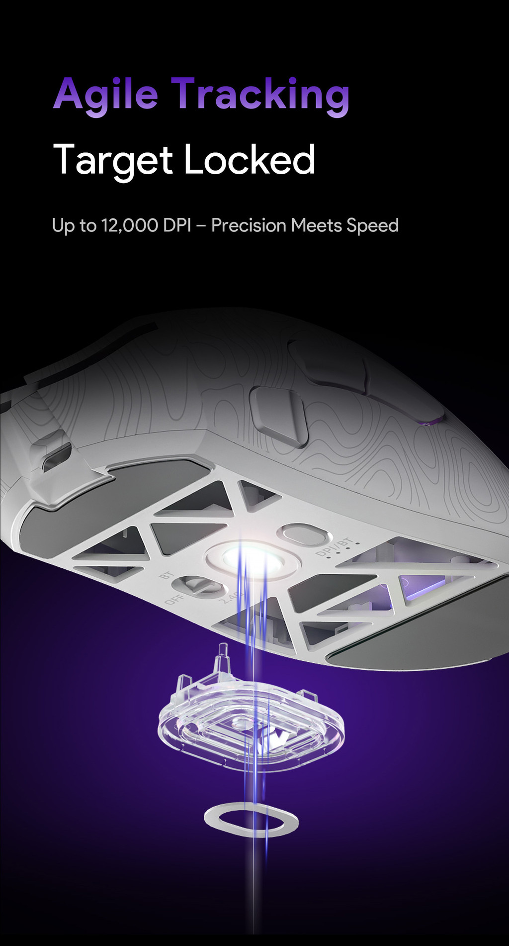 Furycube G11 Wireless Mouse 2.4GHz 12000DPI Lightweight 6-speed ...