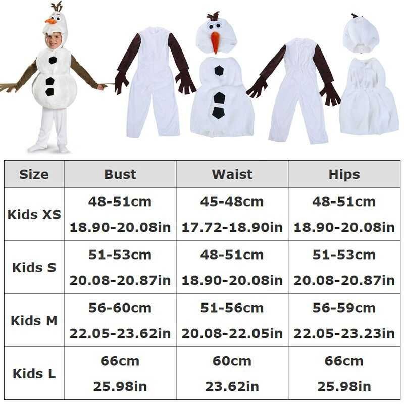 Frozen Movie Snowman Olaf Cosplay Costume Kids Halloween Dress Up ...