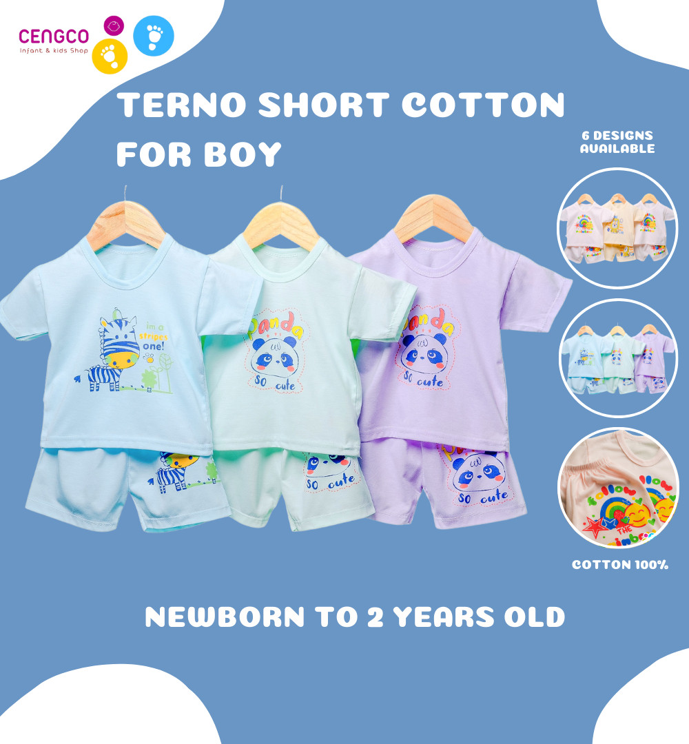 3 Pairs Newborn to Kids Terno Set Soft Pangbahay Cotton Baby Clothes ...