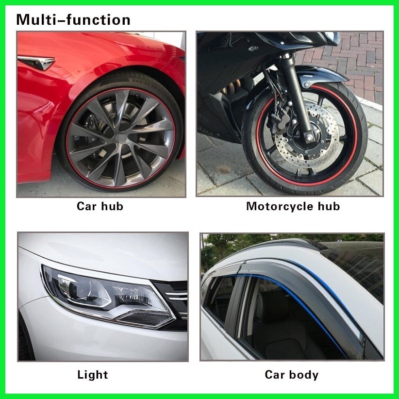 8M Car Wheel Rim Protector Decor Strip Rubber Tire Guard Line Rimblades ...