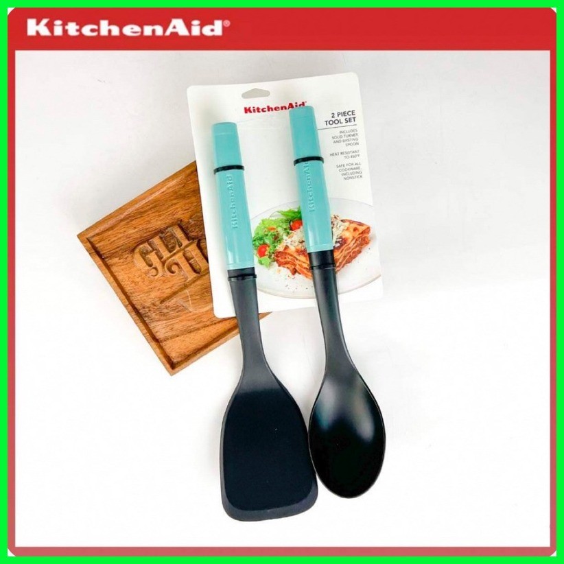 KitchenAid Authentic Classic 2 Piece Tool Set Solid Turner and Basting ...