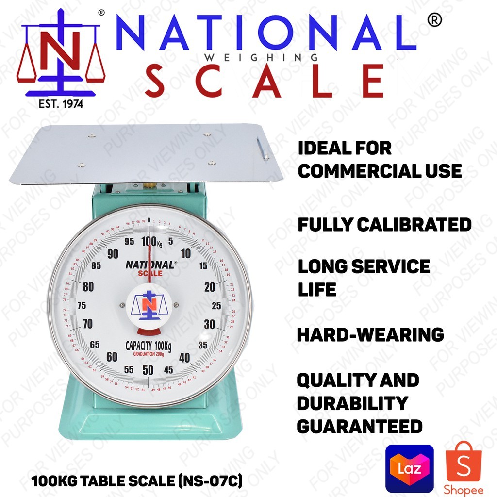 National Scale Brand 100kg Flat Plate Table Scale (NS-07-100kg ...