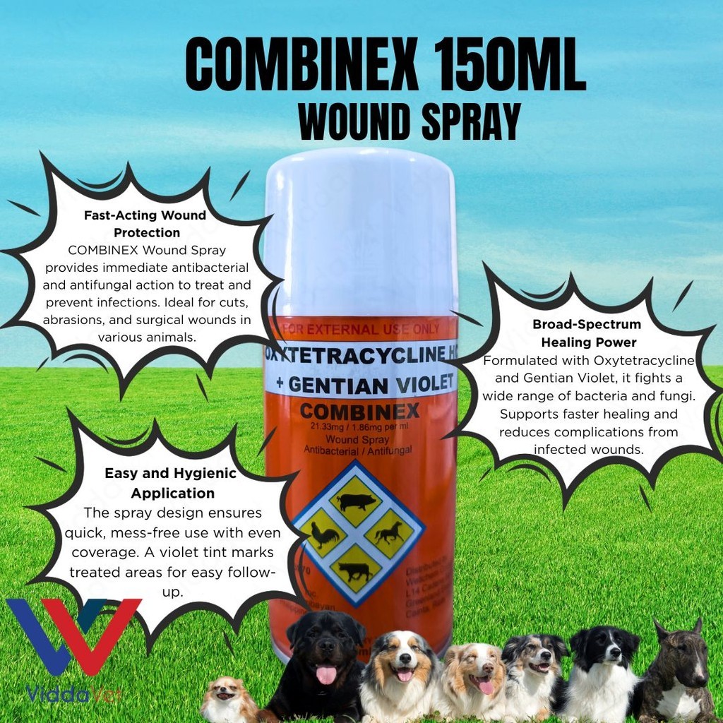 150ml Combinex Para sa Sugat, Gasgas, at Galos ng Hayop | Shopee ...