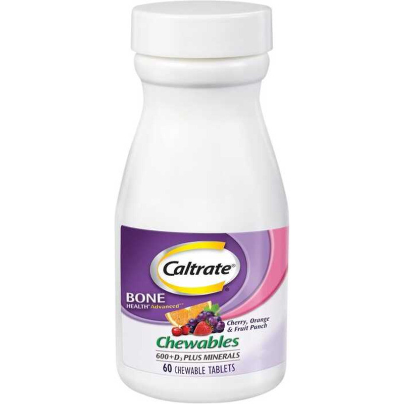 Caltrate Chewables 600 Plus D3 Minerals Calcium Vitamin D Supplement ...