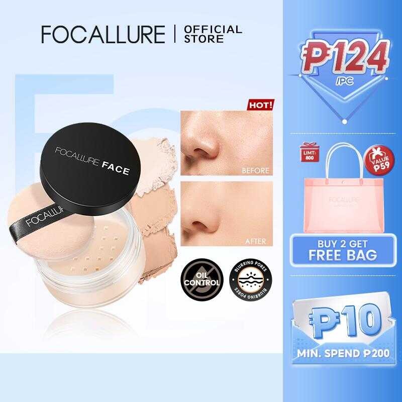 FOCALLURE Face Powder Matte Finish Oil-Control Long-Lasting Smooth 3 ...