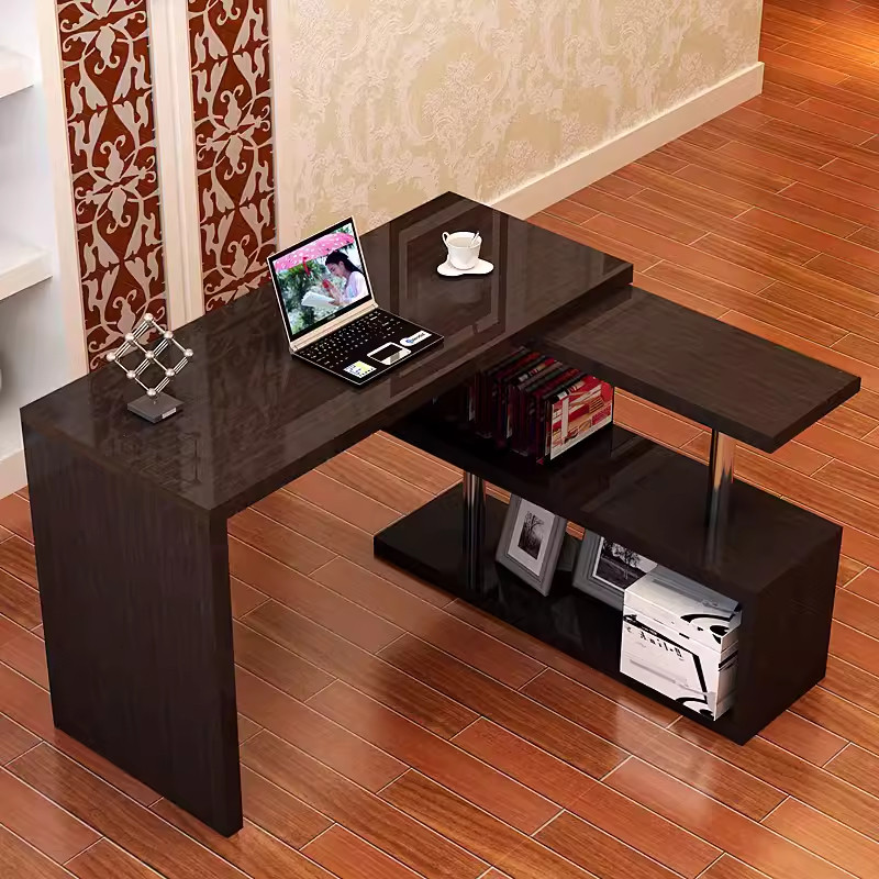 NEW - Rotate Computer Table Corner Desk Desktop 360°rotating bookshelf ...