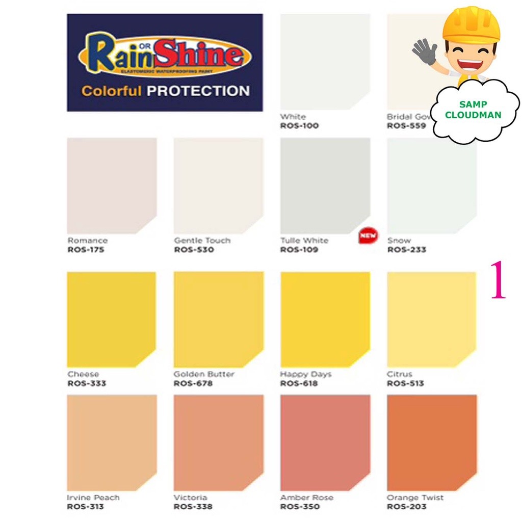 Rain or Shine Elastomeric Waterproofing Paint Quart/ 1 Liter Chart ...