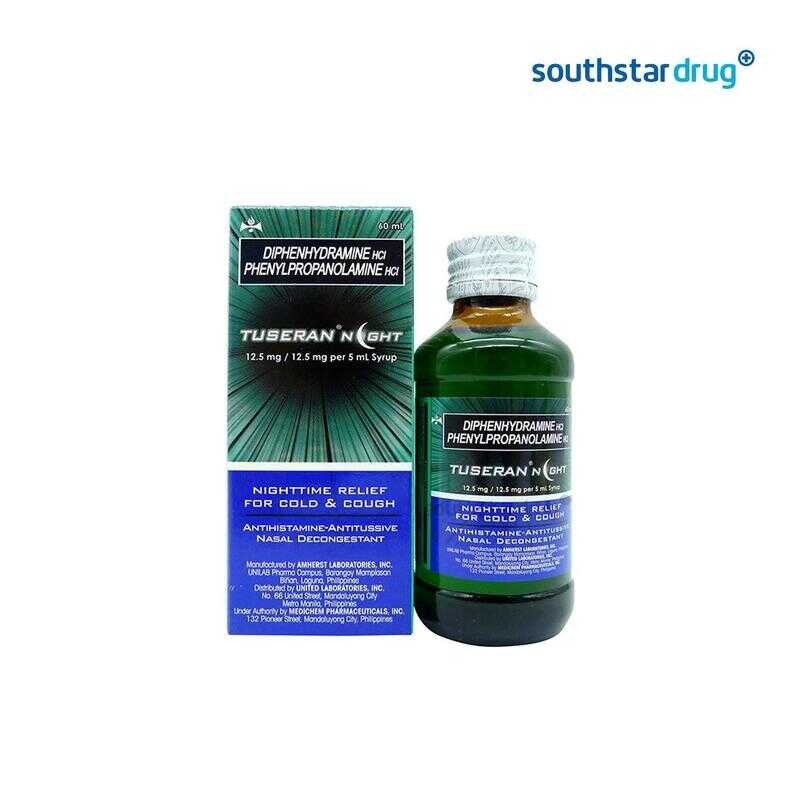 Tuseran Night 12.5Mg / 5Ml 60Ml Syrup | Shopee Philippines