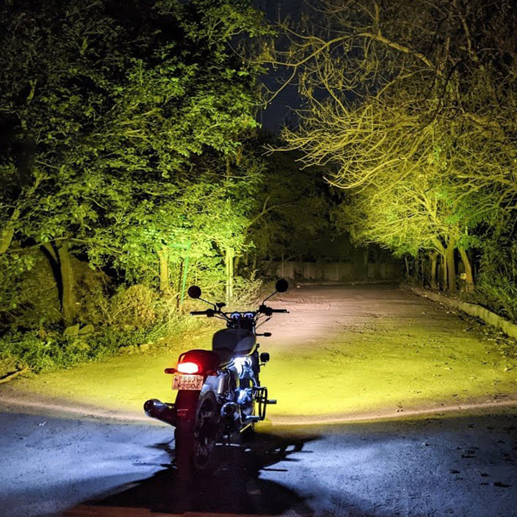 H4 Demon Eye Motorcycle Headlight Mini Projector Lens Bulb H4 LED Headlight Red Blue Demon Eye ...