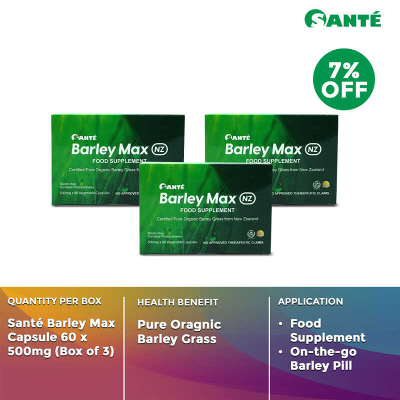 Sante Max Capsule (60 X 500Mg) Organic Barley Grass From New Zeland ...