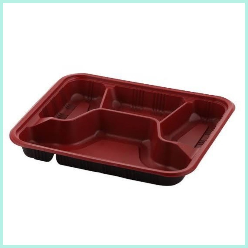 [100PCS] 4 DIVISION RED BENTO LUNCH BOX | Shopee Philippines