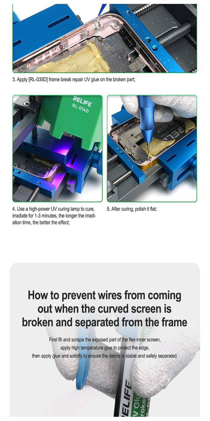Relife RL-035D mobile phone repair middle frame broken button collapse ...