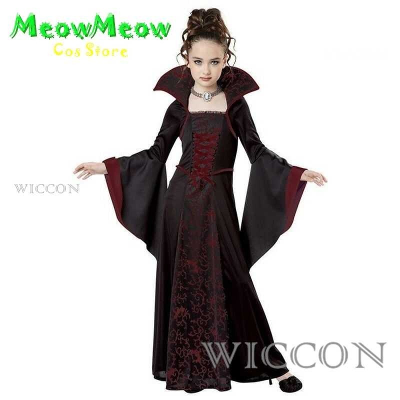 Cosplay Halloween Witch Vampire Costume For Kids Disfraz Carnival Dress ...
