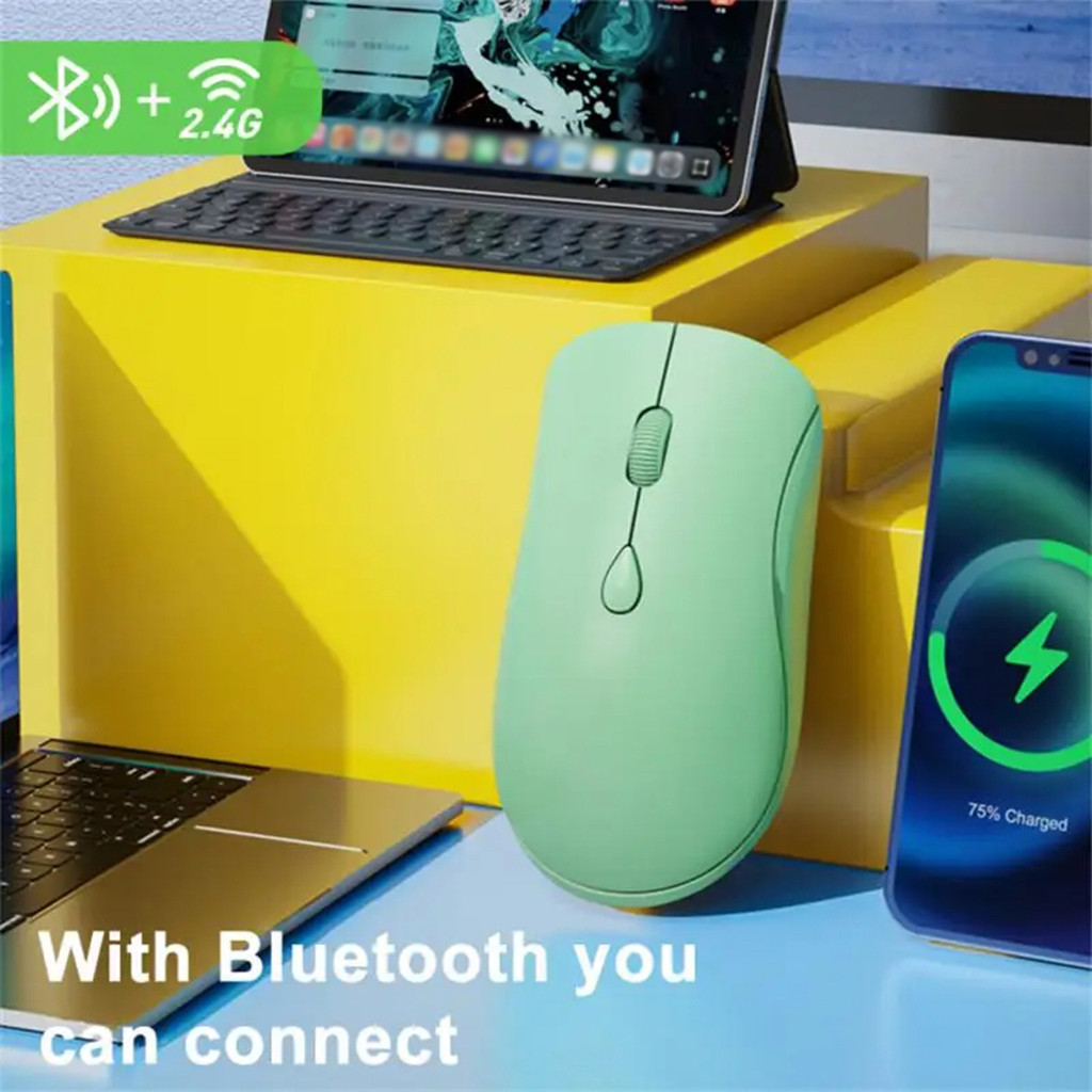 Wireless Bluetooth Mouse Chargable Mice 2.4G Laptop Desktop Office ...