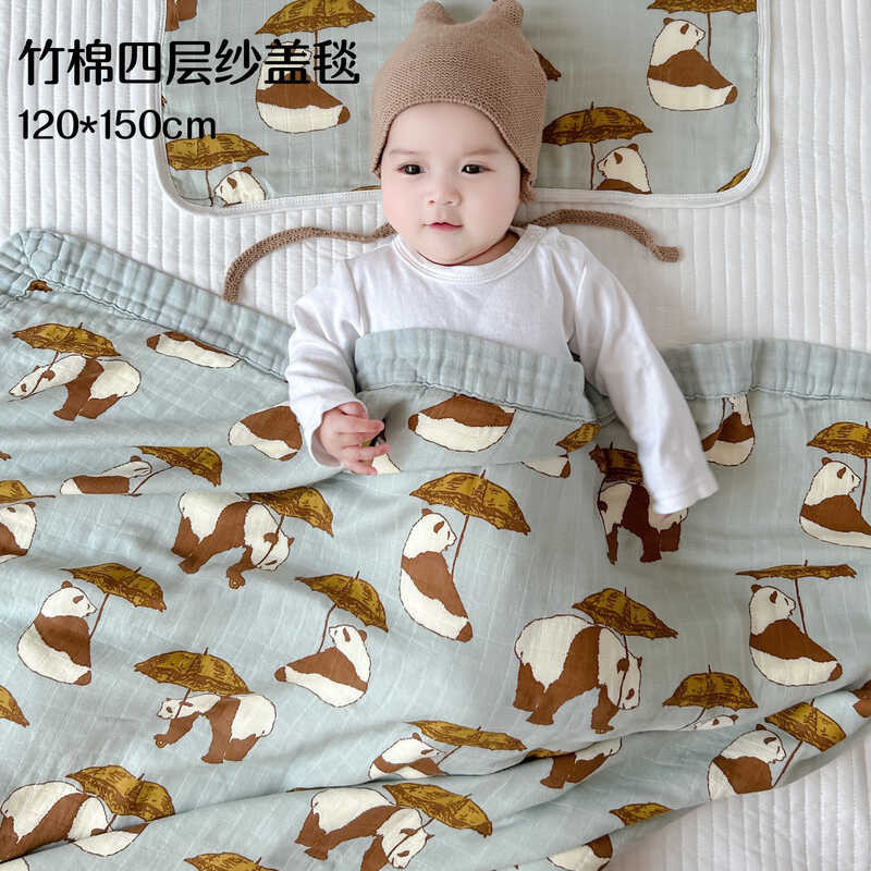 2025 120 × 150 apat layer bamboo katuwa gauze sanggol malaki blanket ...
