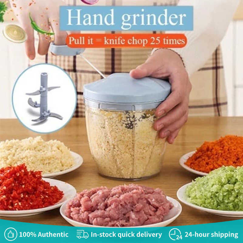 500 ml/900ml Peppers Puree Hand Chopper Manual Rope Food Processor With ...