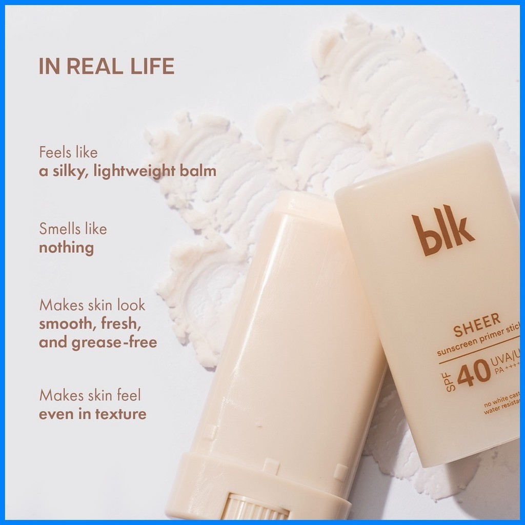 ⏏ blk cosmetics universal sheer sunscreen primer stick SPF 40 UVA/UVB ...