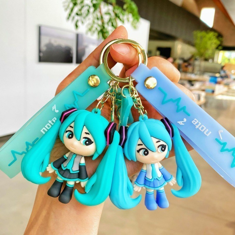 Anime Hatsune Miku Keychain Cartoon Cute Doll Keyring Ornament Key ...