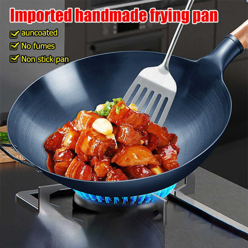 Full Seasoned Carbon Steel Pan (Heavy duty) Fudong Wok Kawali 32cm 36cm 38cm | Shopee Philippines