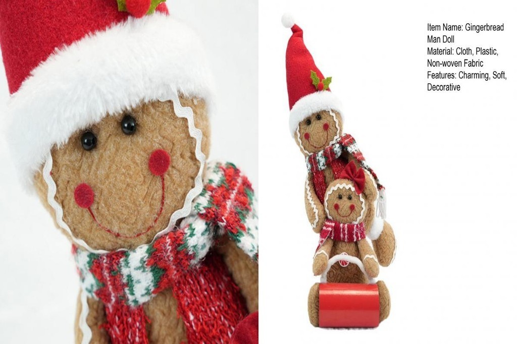 [Ready stock] Holiday Tabletop Decor Gingerbread Man Statue Adorable ...