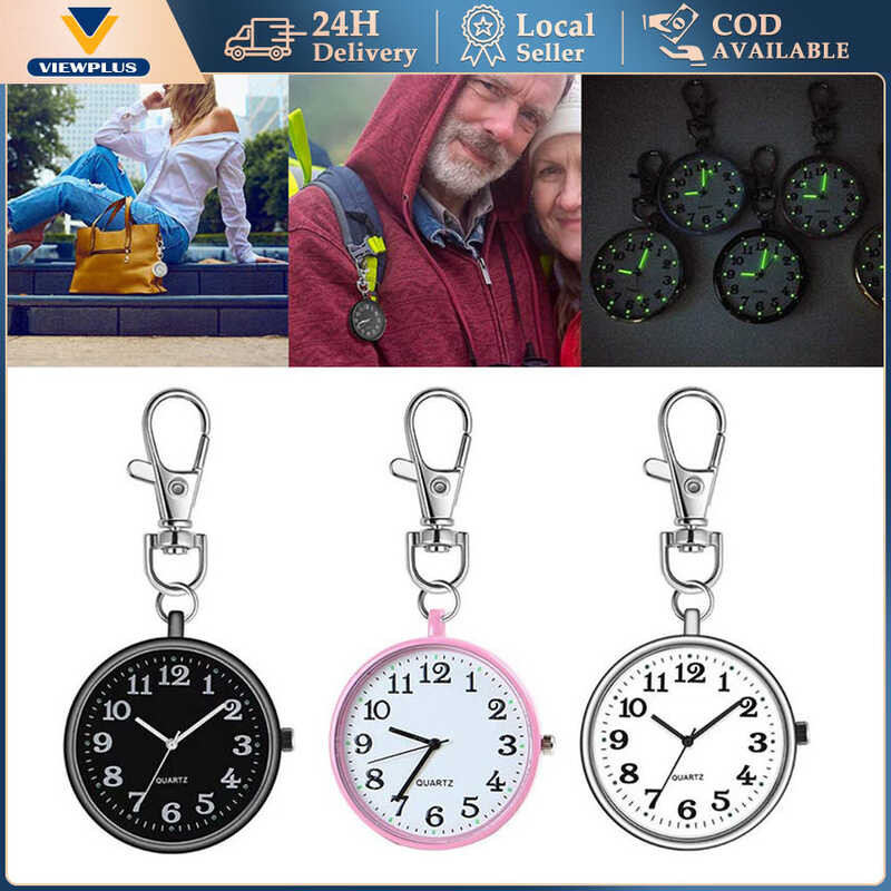 Vintage Pocket Big Dial Keychain Watch Fob Clock With Battery For Nurse ...