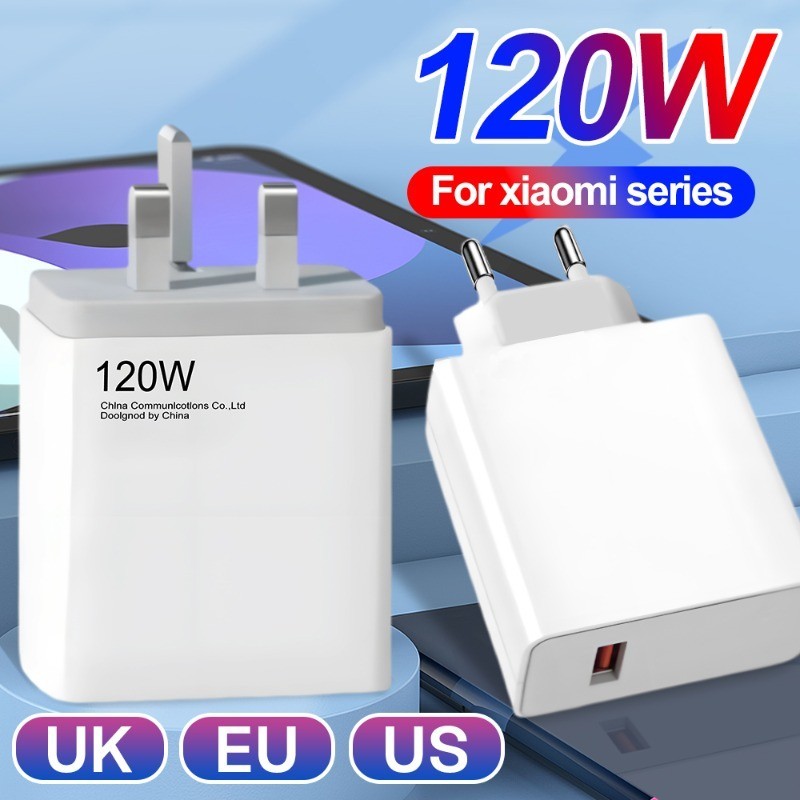 120W Fast Charging Charger For Xiaomi Series - Travel EU/US/UK Plug ...