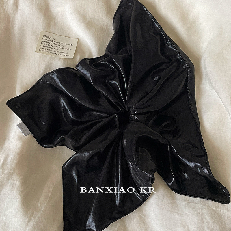 Silver Leather Hair Tie Influencer 2024 New Style High Ponytail Head ...