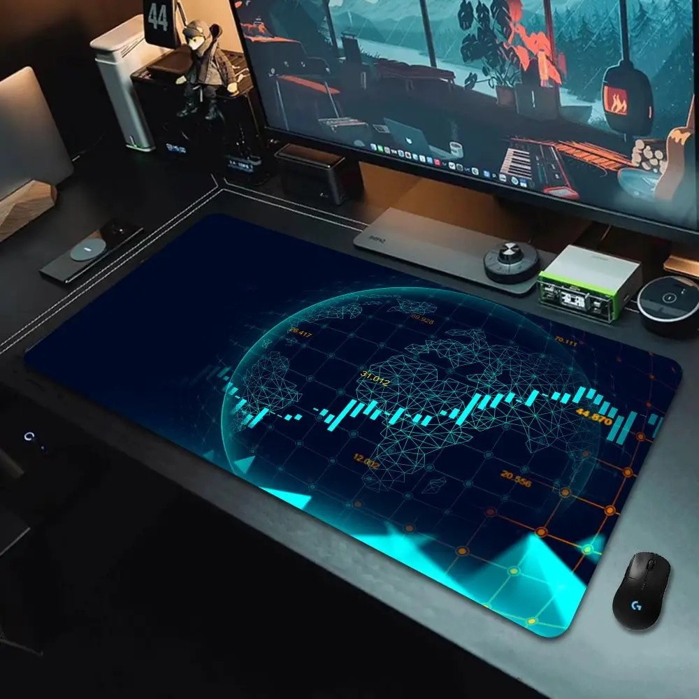 Stock Market K-e Mousepad Gaming Accessory Pc Cabinet Deskmat Rubber ...