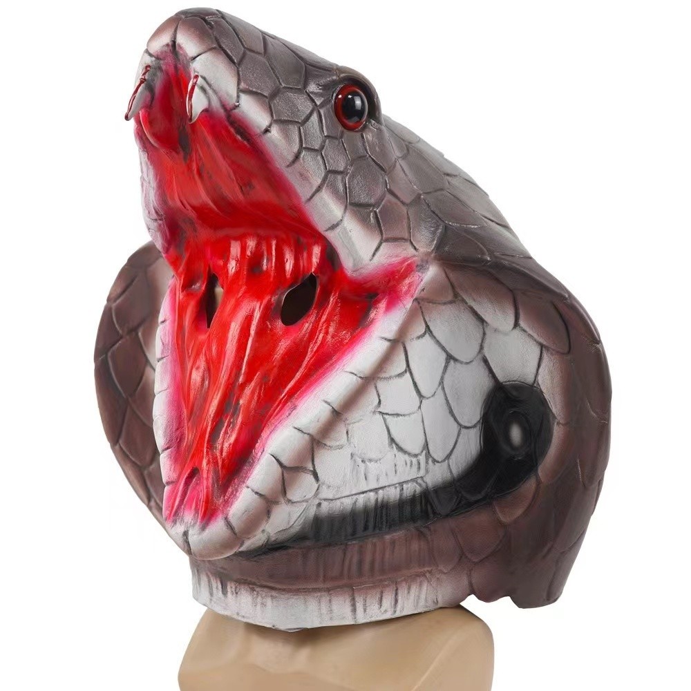 § Snake Mask Cobra Animal Latex Full Head Realistic Mas Fancy Dress For ...