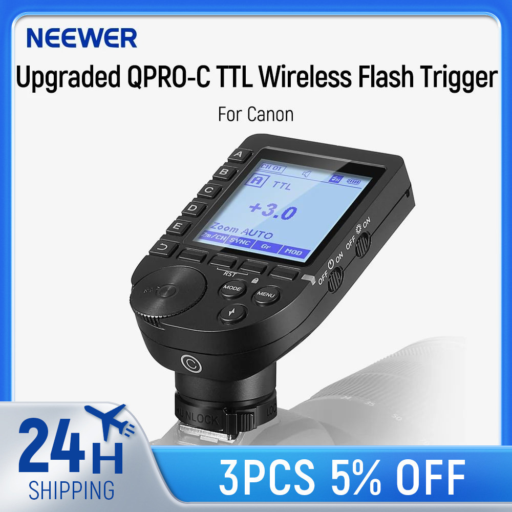NEEWER Upgraded QPRO-C TTL Wireless Flash Trigger Compatible with Canon Customizable Functions ...