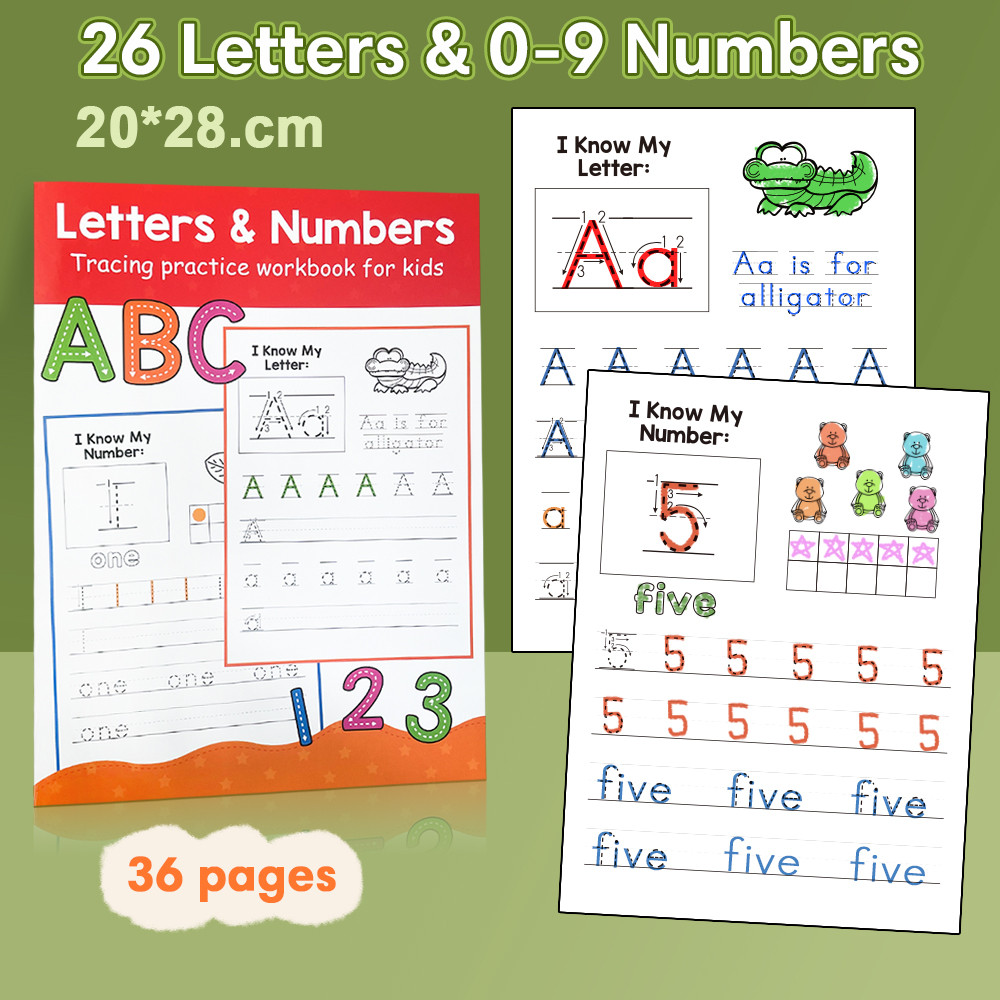 Letters & Numbers Tracing Workbook for Ages 3-6, Preschool Learning ...