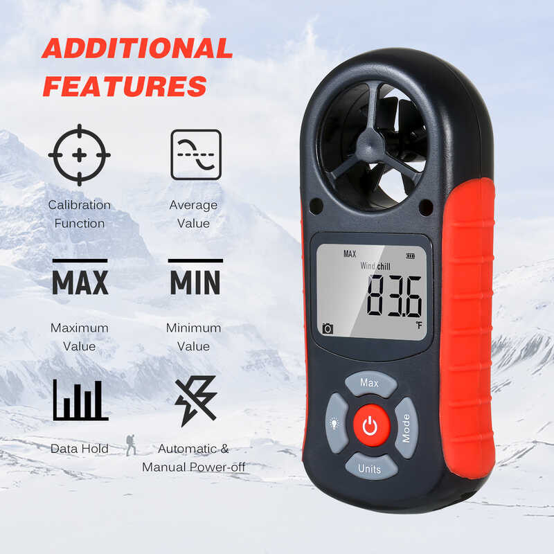 8 In1 BTMETER Bt-100-Wm Digital Anemometer Barometer Handheld Wind ...
