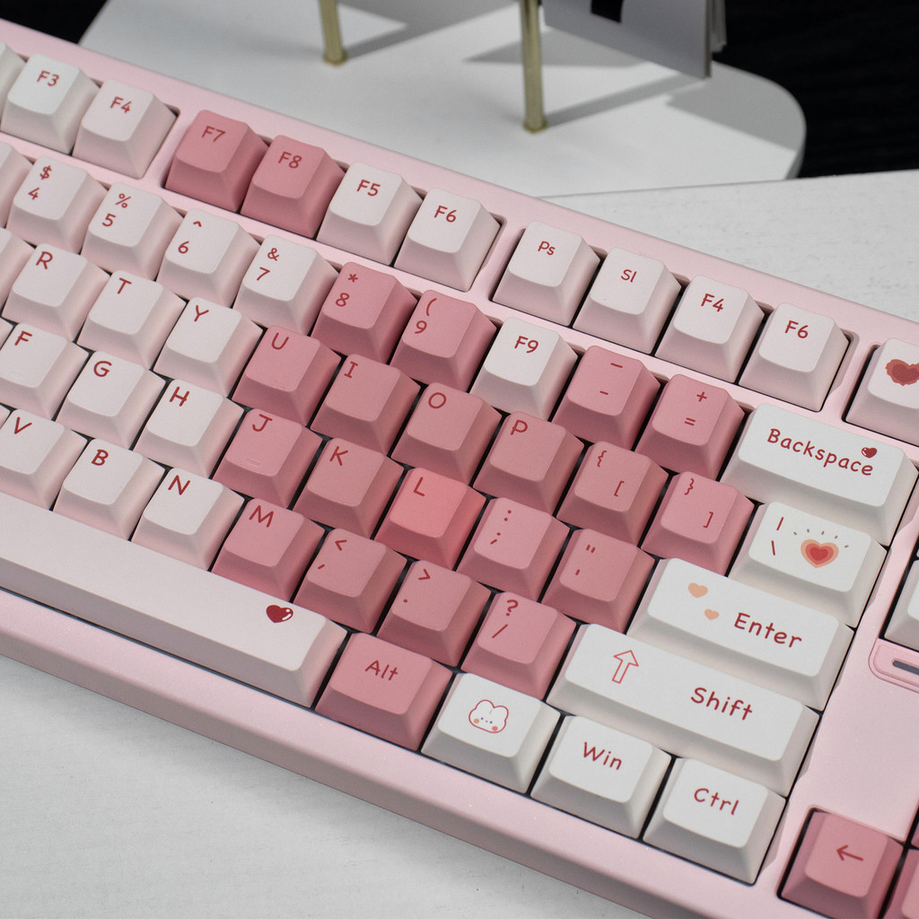 Pink Heart keycaps PBT Cherry profile Keycaps for MX Switches ...
