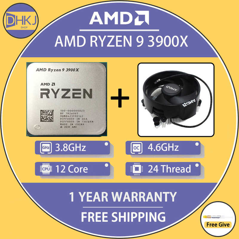 USED Ryzen Ღ AMD 9 R9 3900X 3.8 Ghz Twee-Core 24-Thread CPU Processor ...
