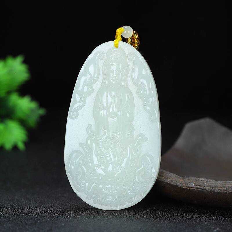 94 Hetian 3 Xinjiang Jade White Jade Standing Dragon Guanyin Jade ...