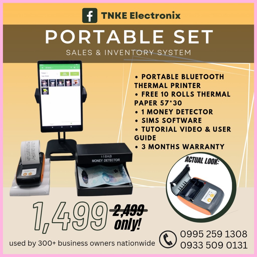 ♨ THERMAL PORTABLE PRINTER + THERMAL PAPER + MONEY DETECTOR + FREE POS ...